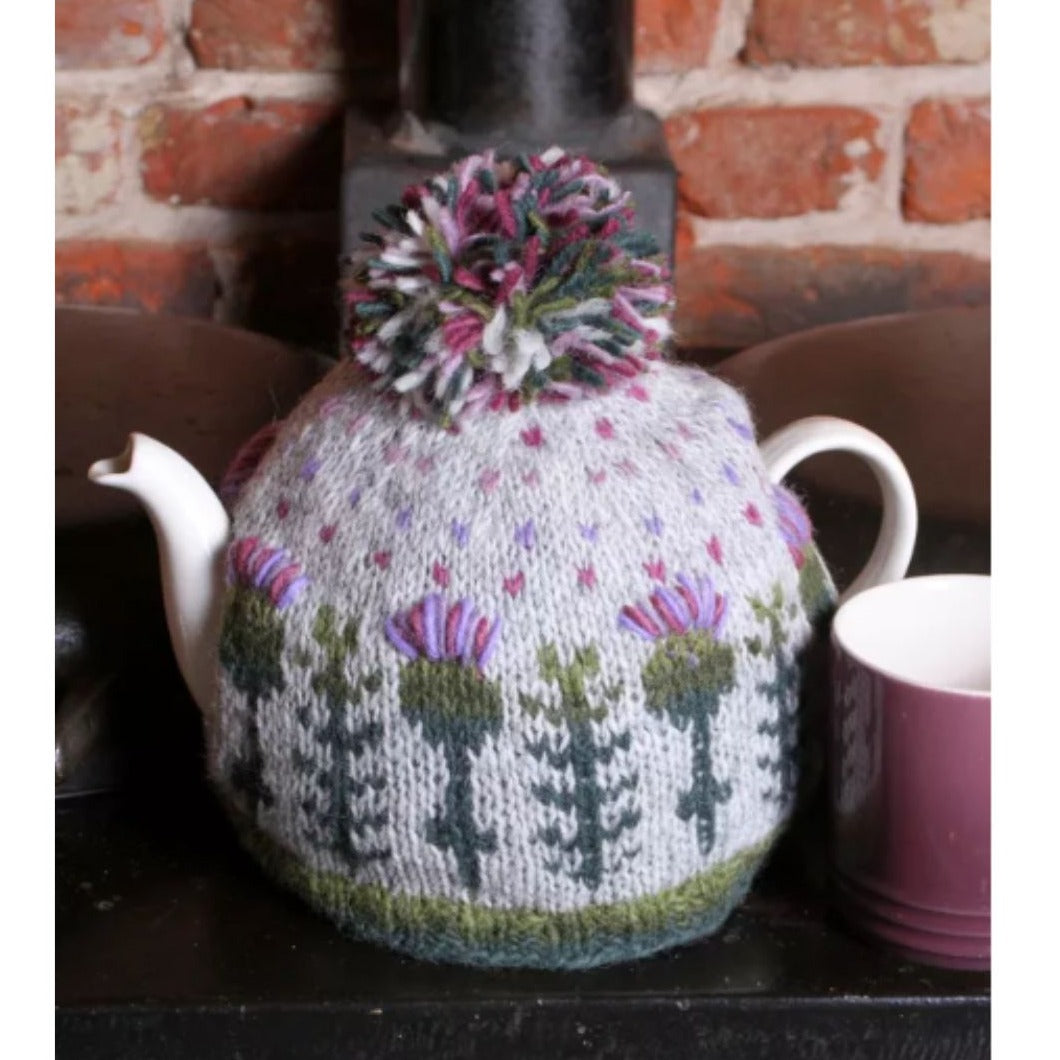 Purple Thistle Teapot Cosy/Pachamama Thick-Knit Wool/Fair Trade Nepal ...